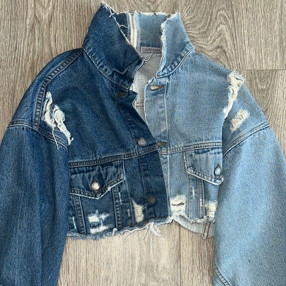 Jackets & Coats | Stylish Twotone Cropped Denim Jacket | Poshmark